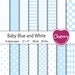 Baby Blue and White Digital Paper, Baby Blue Pattern, Blue Paper Pack ...