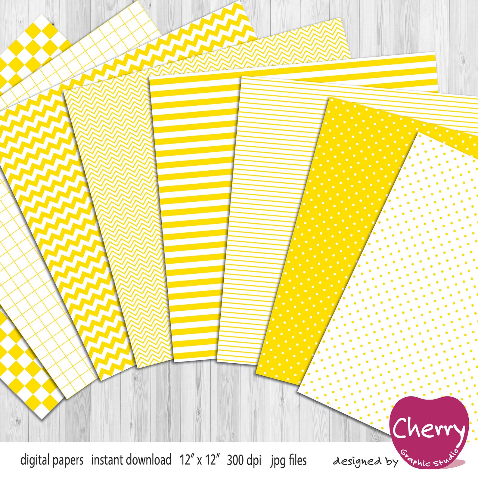 Golden Yellow and White Digital Paper, Yellow Pattern, Yellow Digital ...
