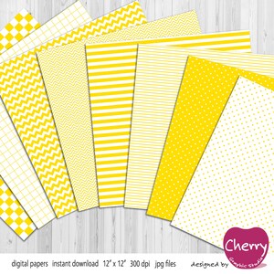 Golden Yellow and White Digital Paper, Yellow Pattern, Yellow Digital ...
