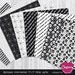Happy Halloween Digital Paper, Black and White Halloween Digital Paper ...