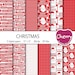 Christmas Digital Paper, Red Christmas Pattern, Red and White Christmas ...