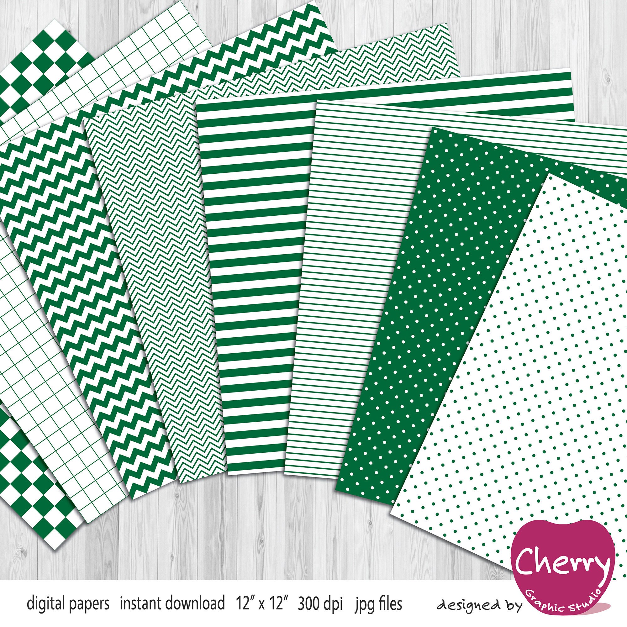 Dark Green and White Digital Paper, Dark Green Pattern, Green Paper ...