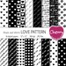 Black and White Love Digital Paper, Love Pattern, Love & Heart Paper ...