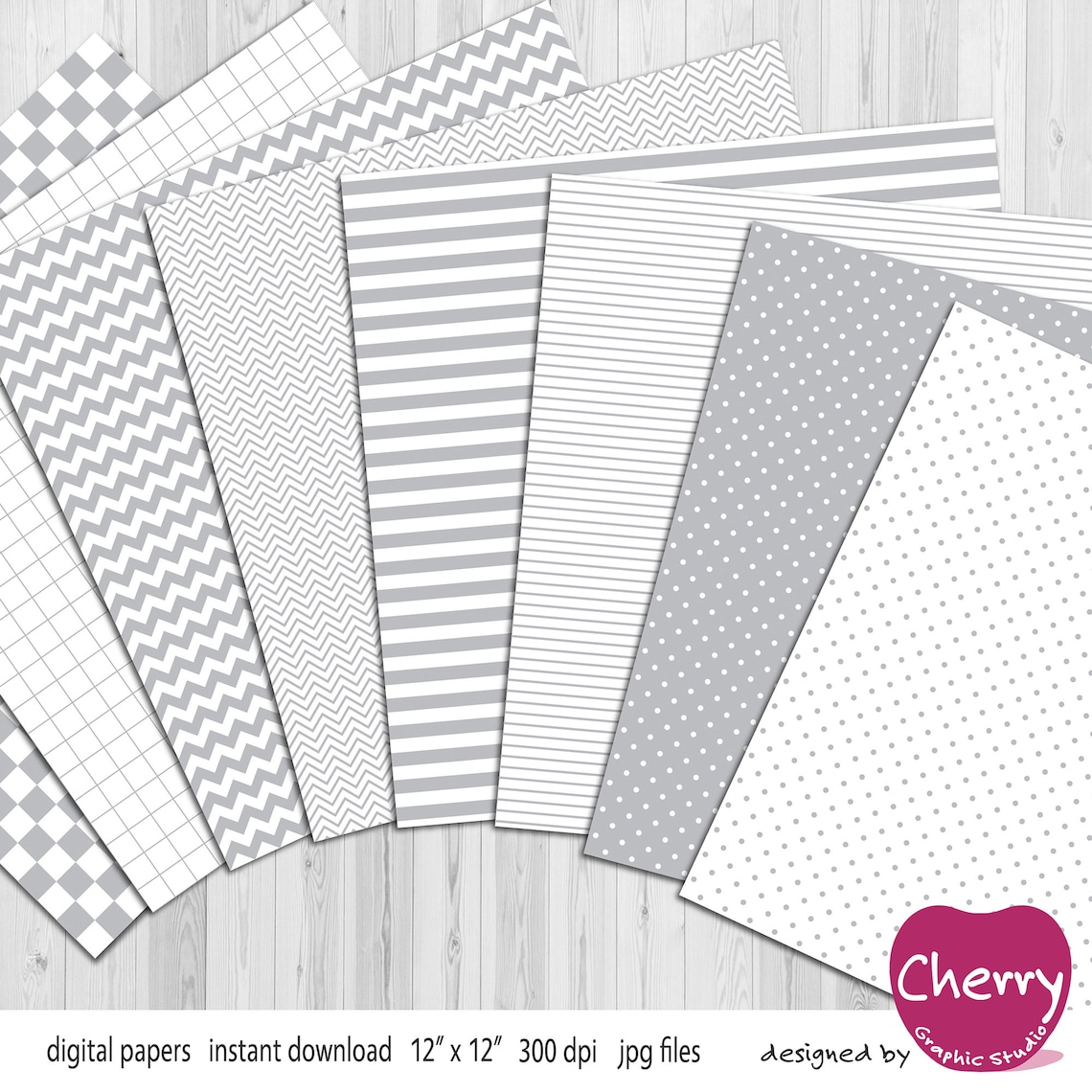 Gray and White Digital Paper, Gray and White Pattern, Gray Digital ...