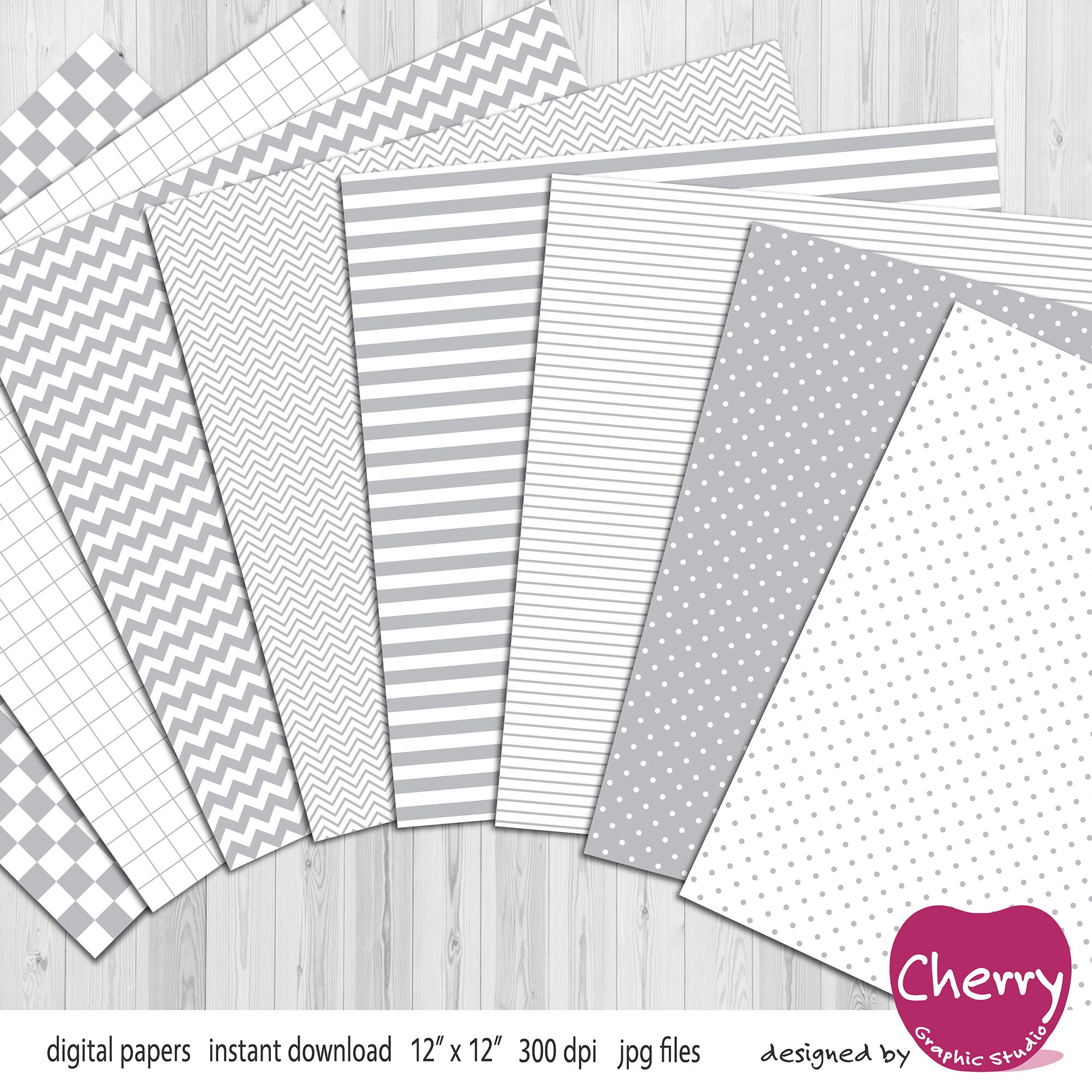 Gray and White Digital Paper, Gray and White Pattern, Gray Digital ...