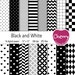 Black and White Digital Paper, Black and White Pattern, Black Digital ...