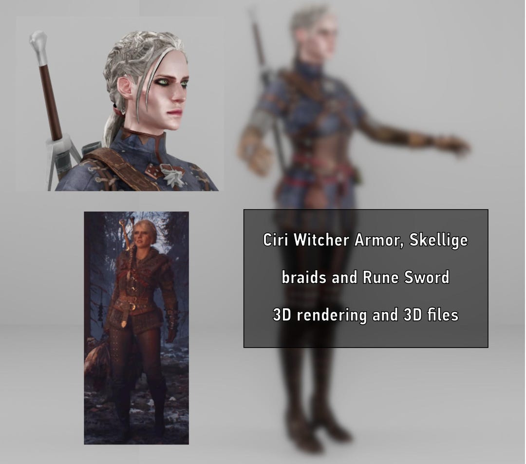 Ciri Witcher Armor 3D Models and Textures and 3D Rendering/screenshots ...