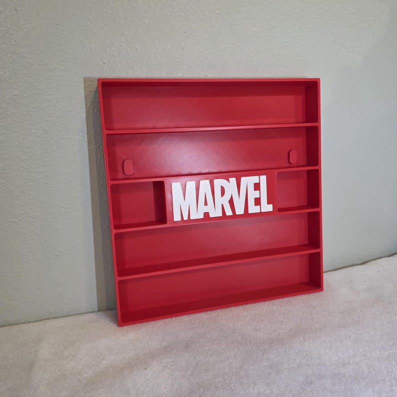 Doorables Shelf | Red & White Mini Figure Display | Superhero Wall ...