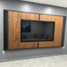Black Walnut and Metal T.V. Display, Modern Entertainment T.V. Wall ...