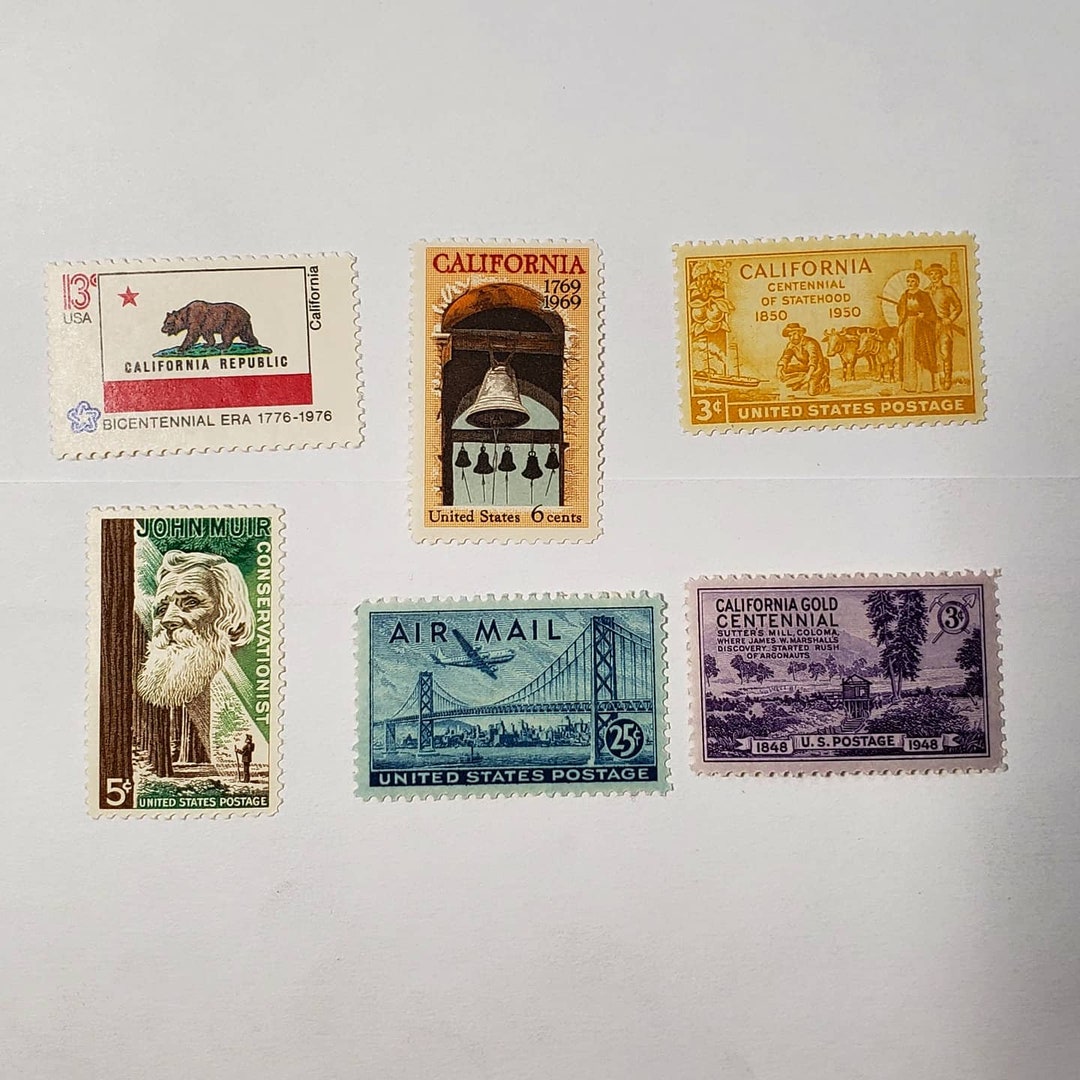 California Themed Mail Postage Stamps (unused) (55 Cents) - Etsy