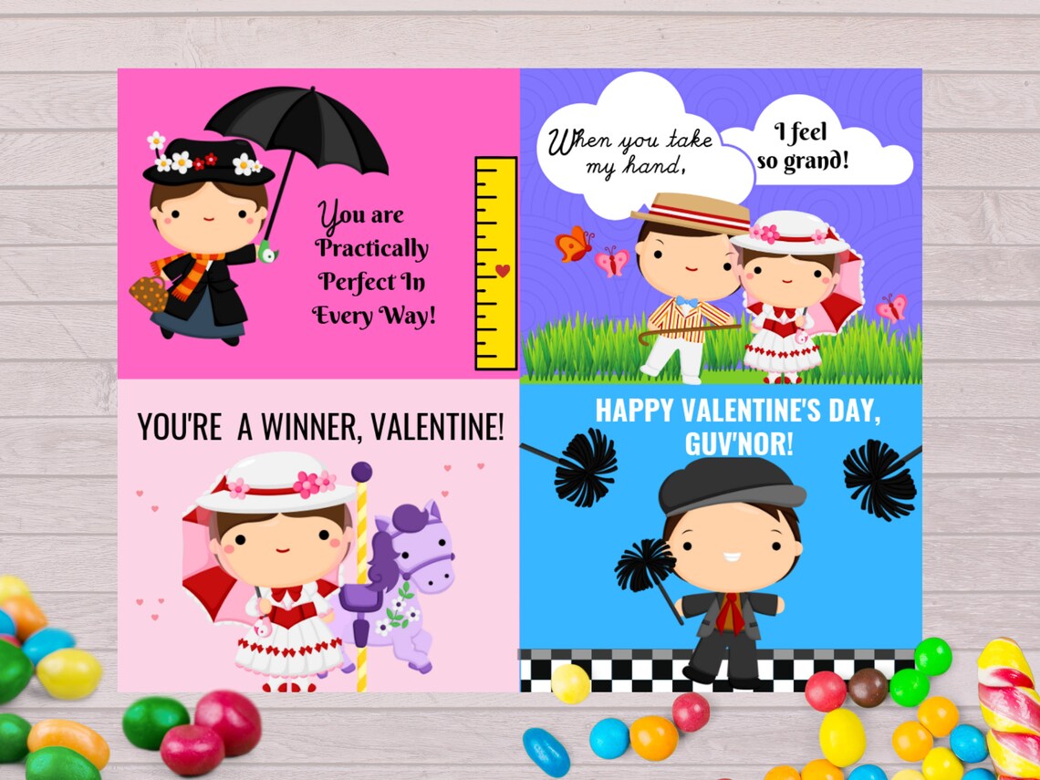 Mary Poppins Classroom Valentine's Day Cards - Etsy