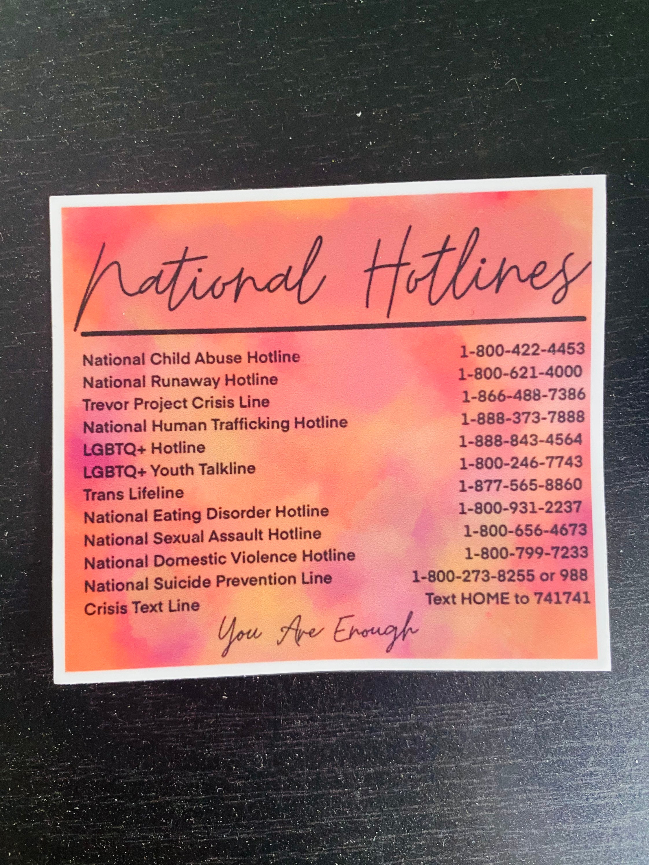 Suicide Hotline Sticker - Etsy