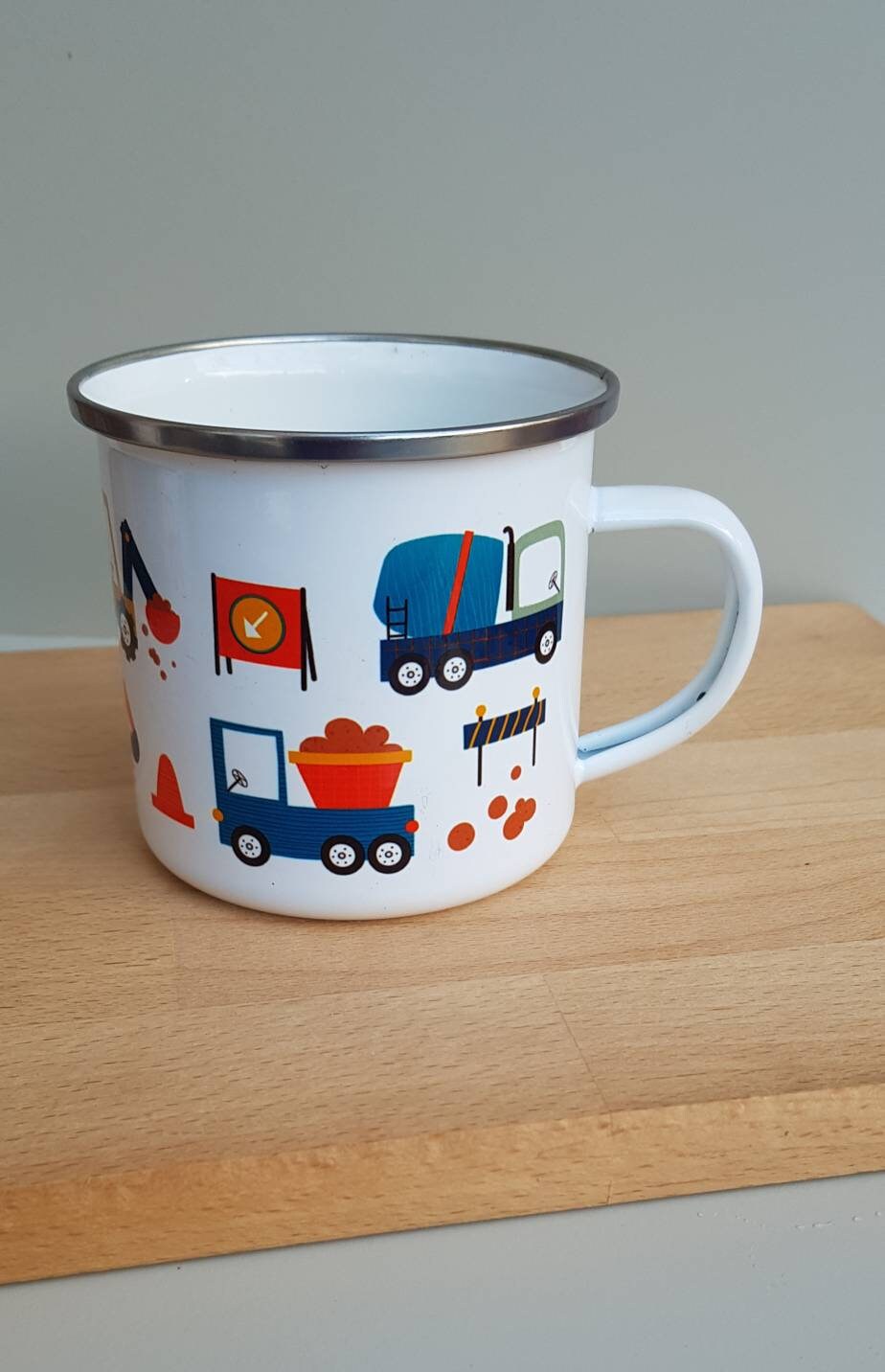 MUG Diggers and Trucks Children's Enamel Metal Tin Cup - Etsy UK