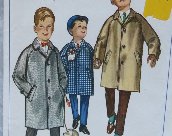 1960s Simplicity 6286 Boys Lined Coat or Overcoat Button Front Classic ...