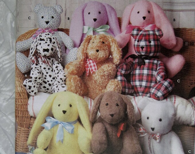 Simplicity Crafts 9524 2 Piece Soft Stuffed 14" Animals: Teddy Bear ...