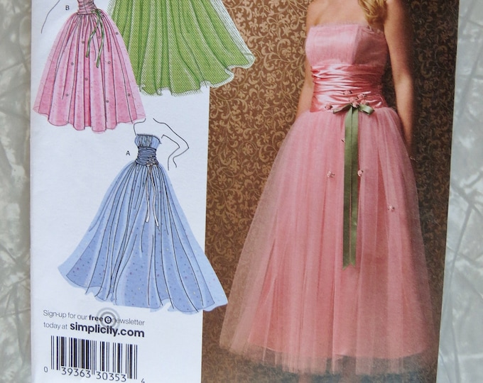 Simplicity 3878 Jessica Mcclintock Feminine Long Dress Prom Party ...