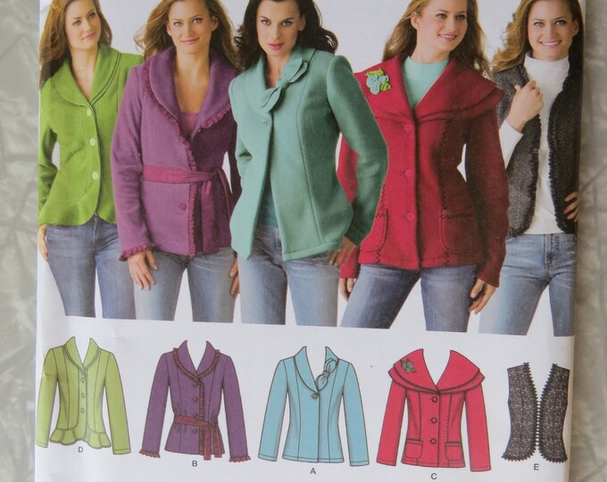 Simplicity 4032 Misses Princess Seam Fitted Jackets, Collar Hem Belt ...