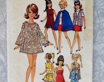 Butterick 6170 11-1/2 Fashion Doll Clothes Barbie Jumpsuit Dress ...