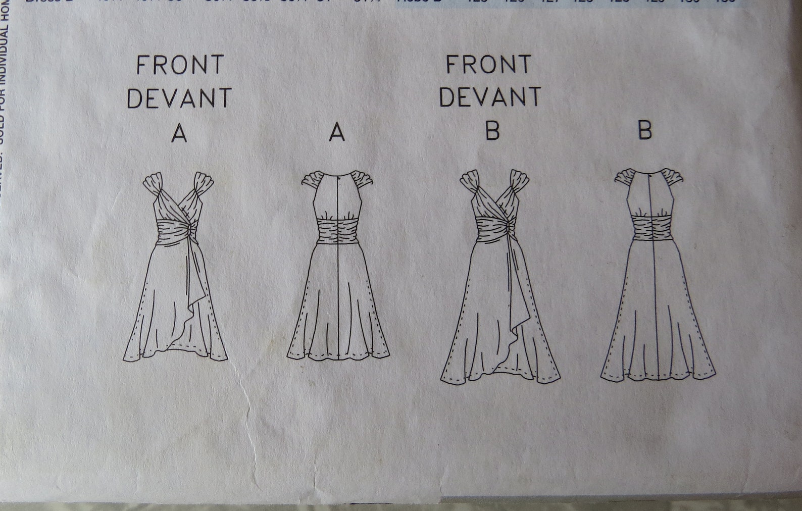 Butterick B4657 Formal Deep Plunge, Wrap Bodice, Shaped Hem, Cocktail ...