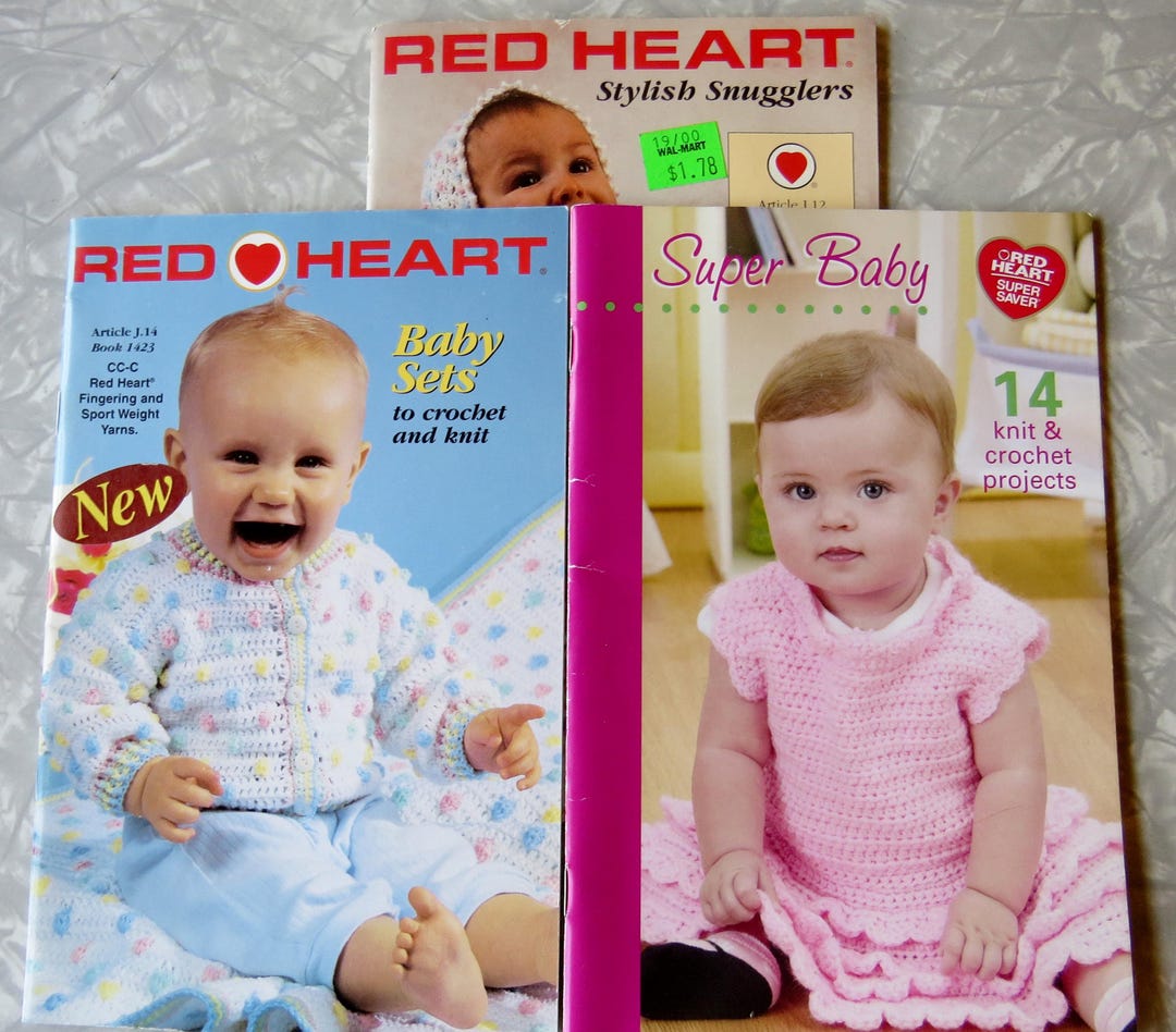 3 Red Heart Knit + Crochet for BABIES Books: SUPER Baby 14 Projects+ ...