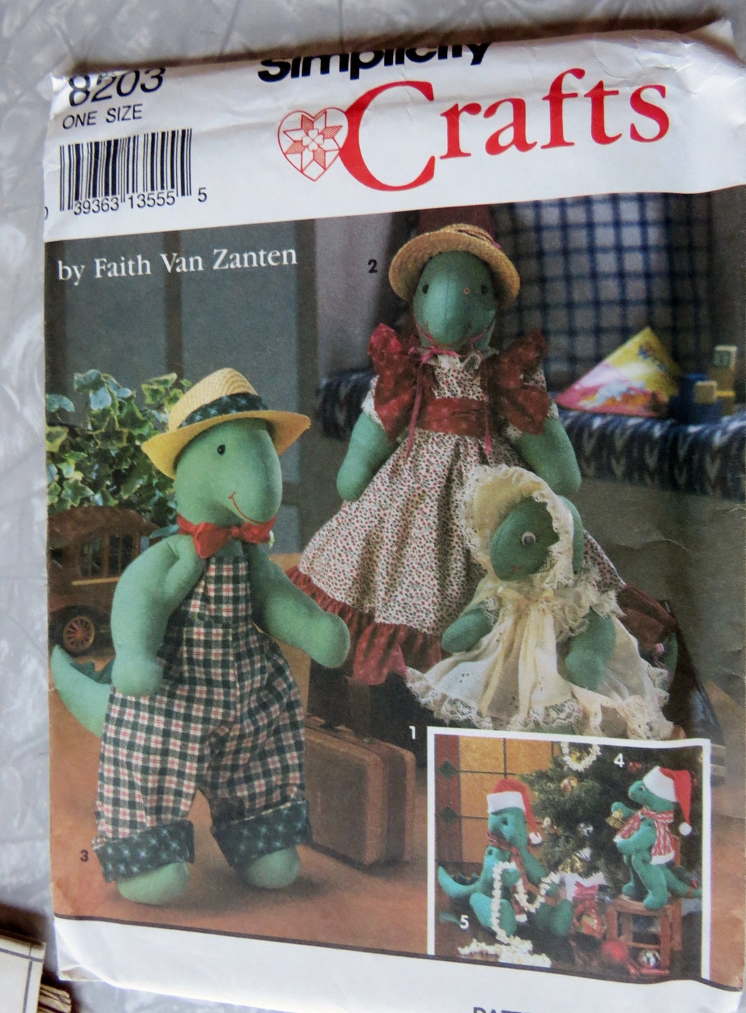 Simplicity Crafts 8203 Stuffed Family Girl & Boy Dinosaurs W/ Clothes 2 ...