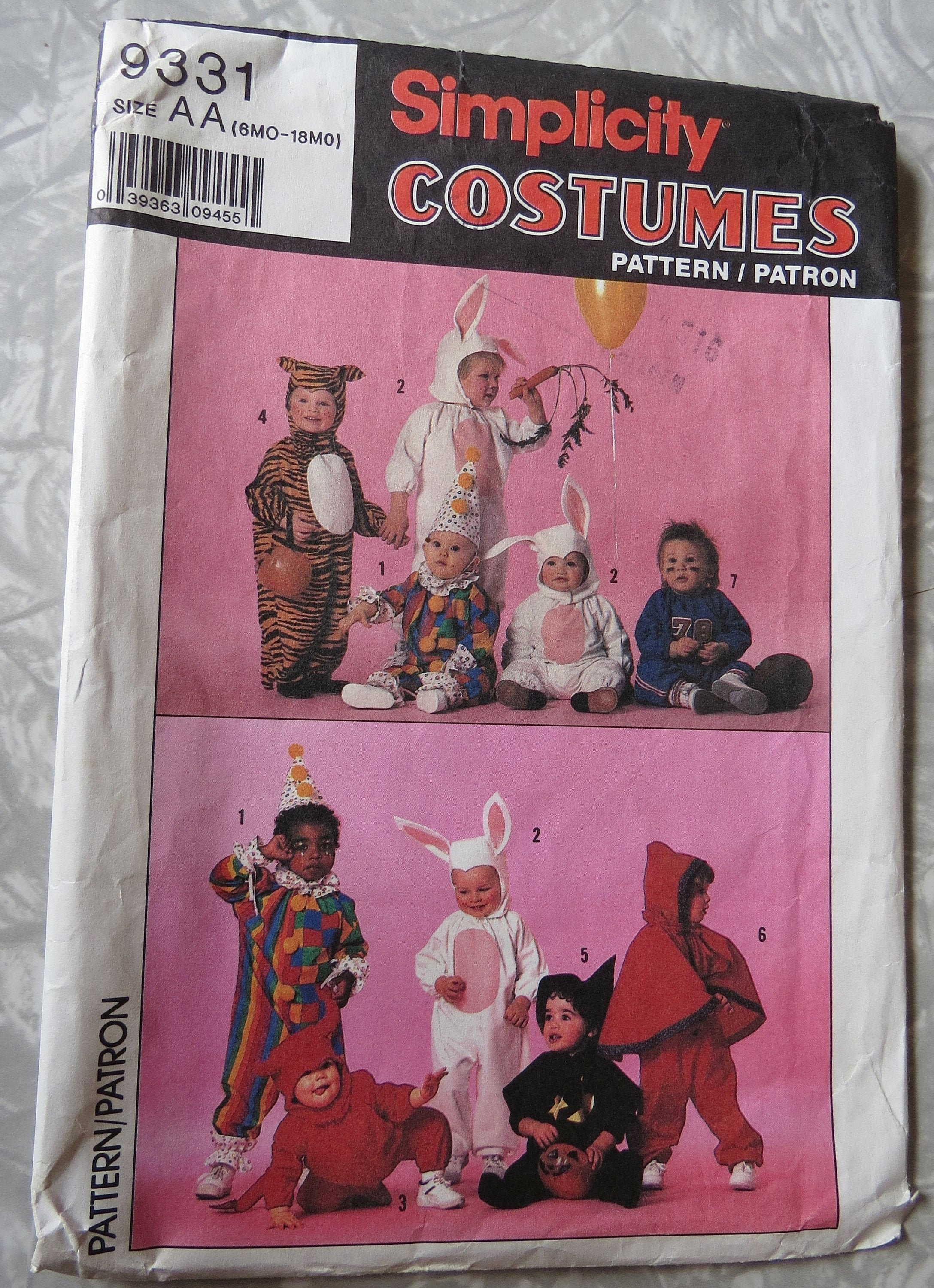 Simplicity 9331 Halloween Costumes Boy Girl Baby Szs 6 12 18 | Etsy