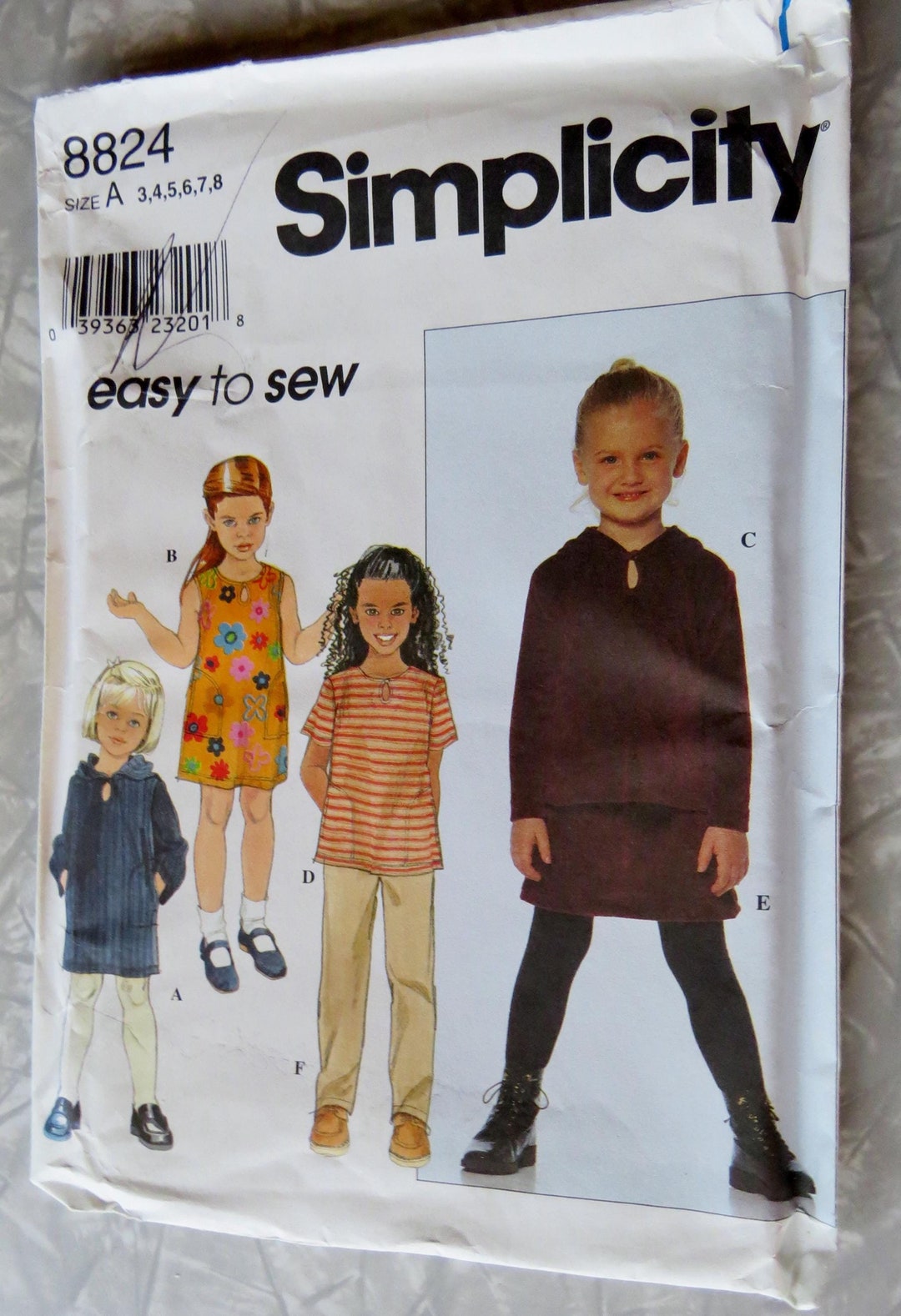 EASY to Sew Simplicity 8824 Knit Dress or Top W Pockets Hood, Skirt ...