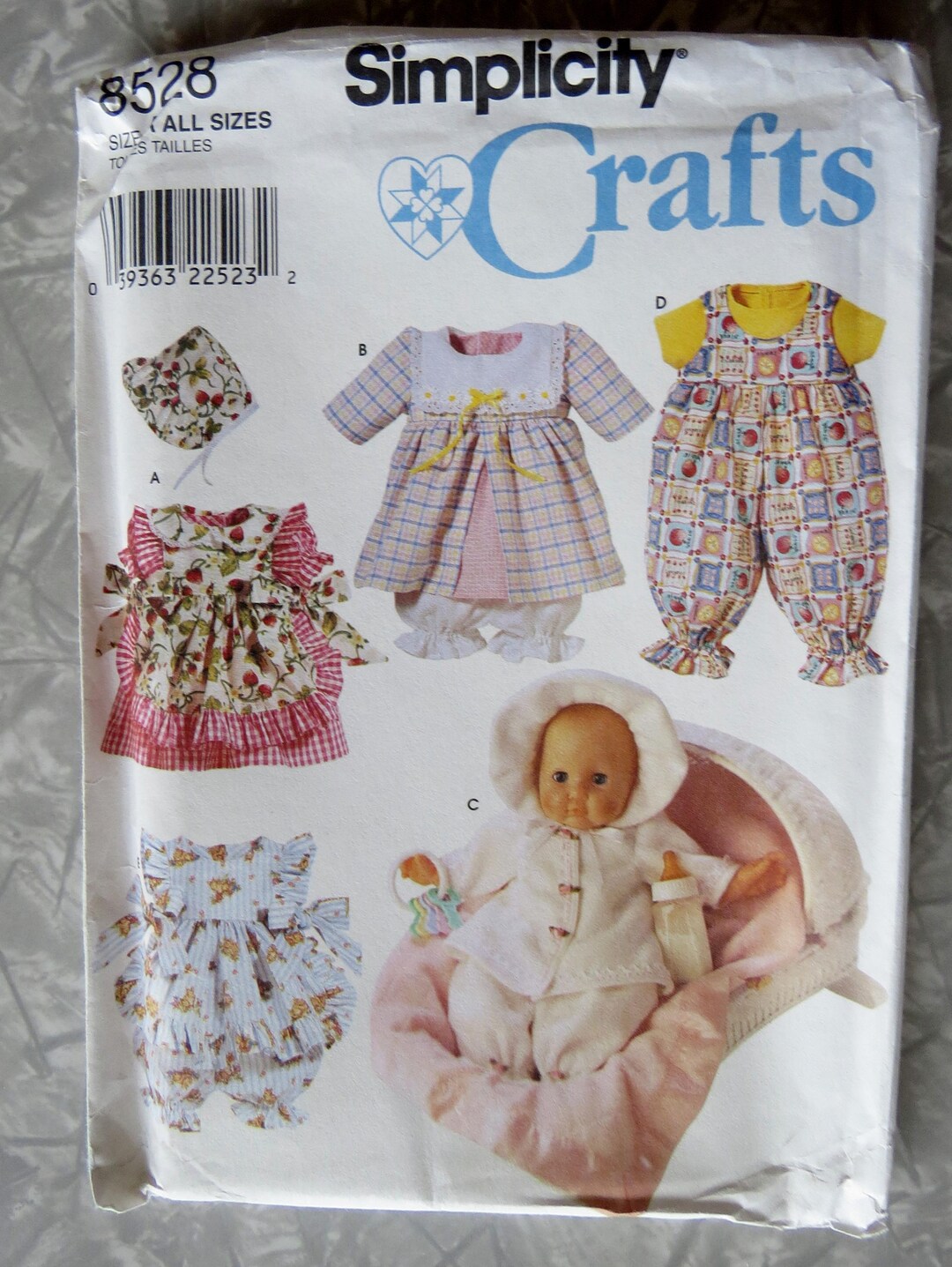 Simplicity Crafts 8528 Baby Doll Clothes Dresses Pinafore Coat Romper ...