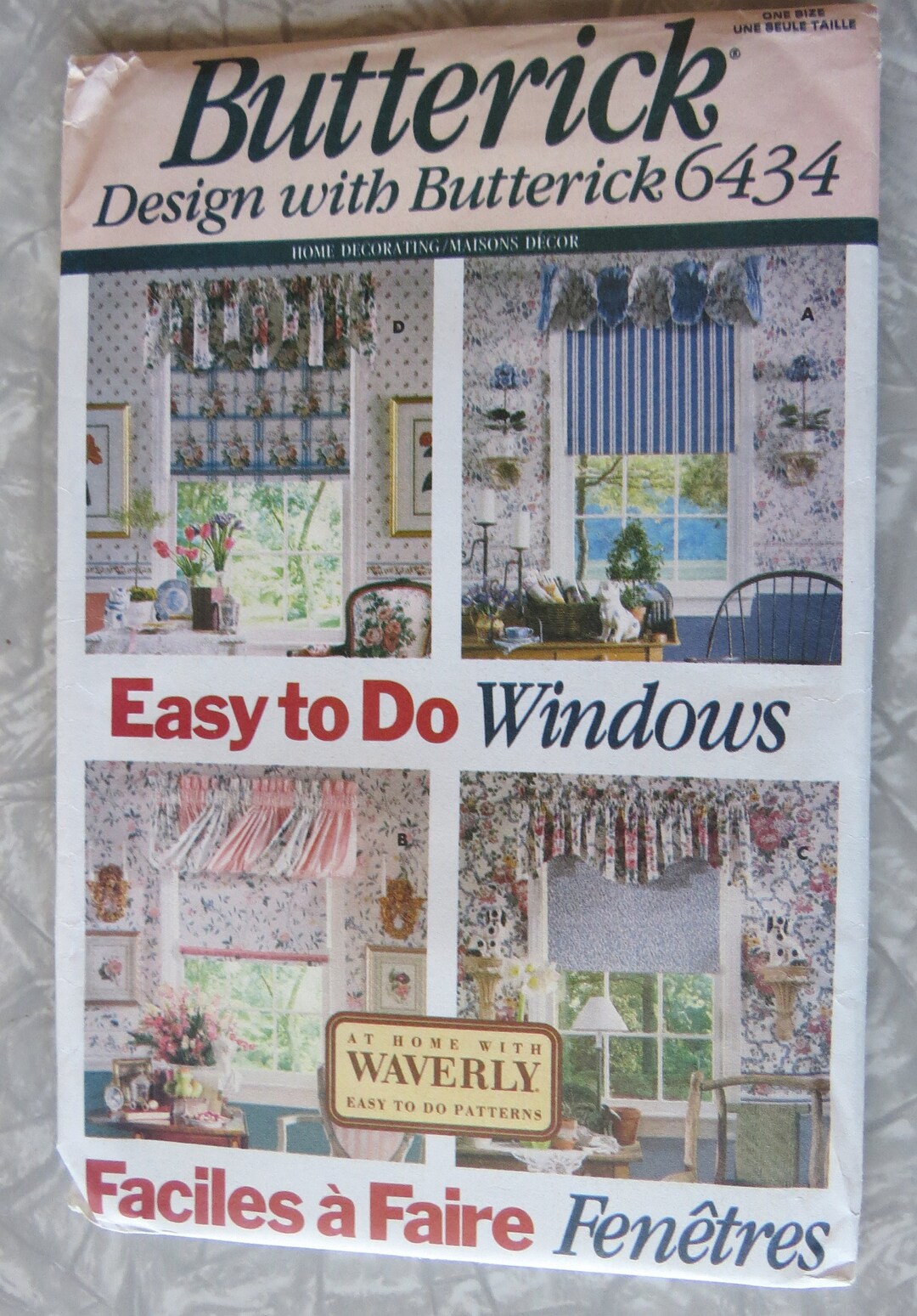 Butterick 6434 / 224 Easy to Do Windows: 4 Valances & Shade 1992 Home ...