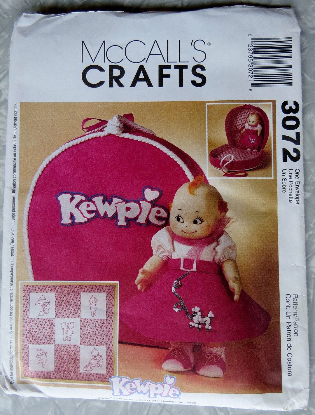 Mccall's Crafts 3072 KEWPIE Doll Clothing & Accessories: Blouse Skirt ...