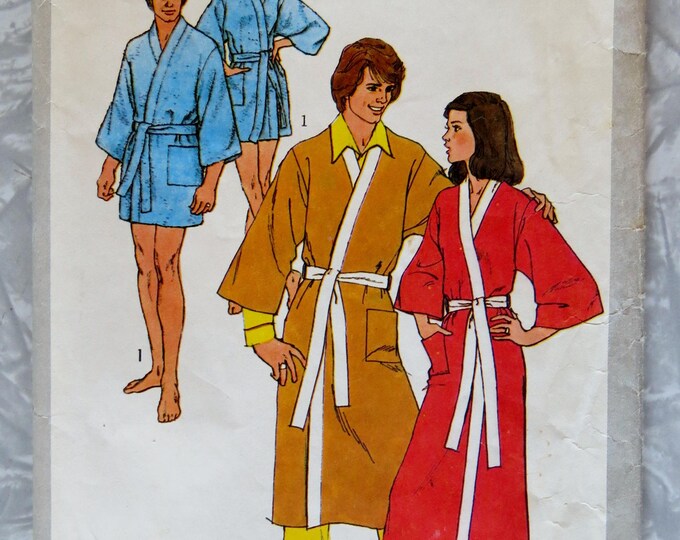 Simplicity 9507 Men's Wrap Kimono Bath Robe With Pockets, Men's - Size ...