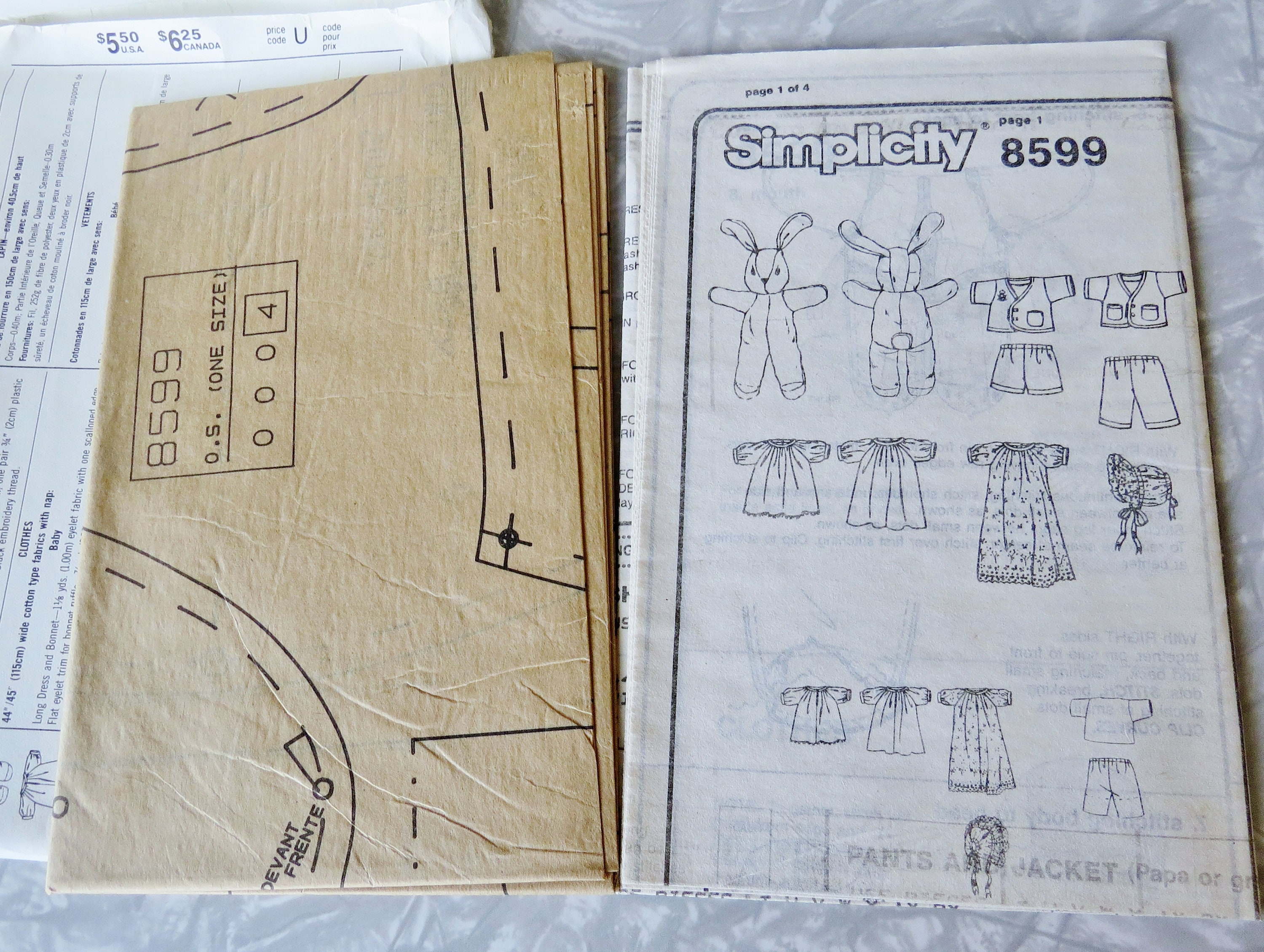 Simplicity Crafts 8599 Sewing Pattern Stuffed Bunny easter | Etsy