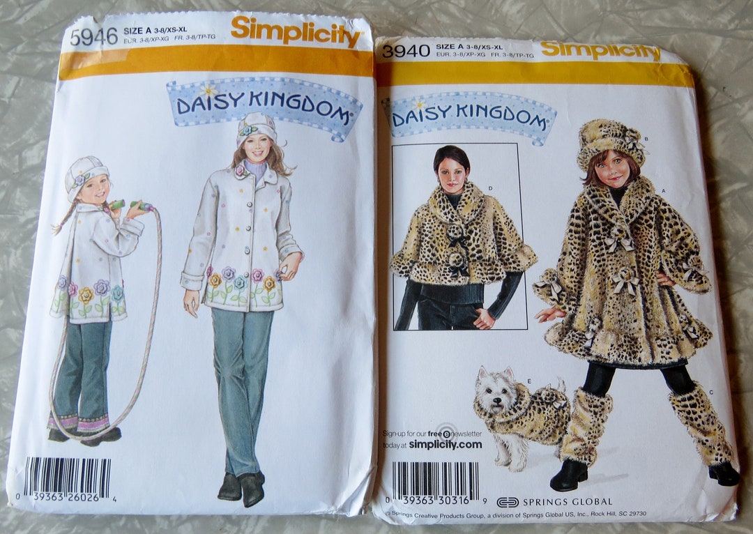 Daisy Kingdom 3940 Coat Hat Capelet Dog Coat or 5946 Coat + Hat, A Girl ...