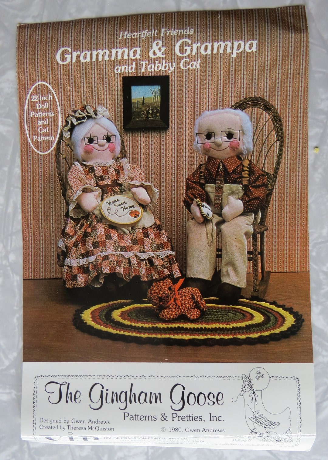 Gramma & Grampa Tabby Cat Soft 22 Tall Country Dolls Pattern, the ...