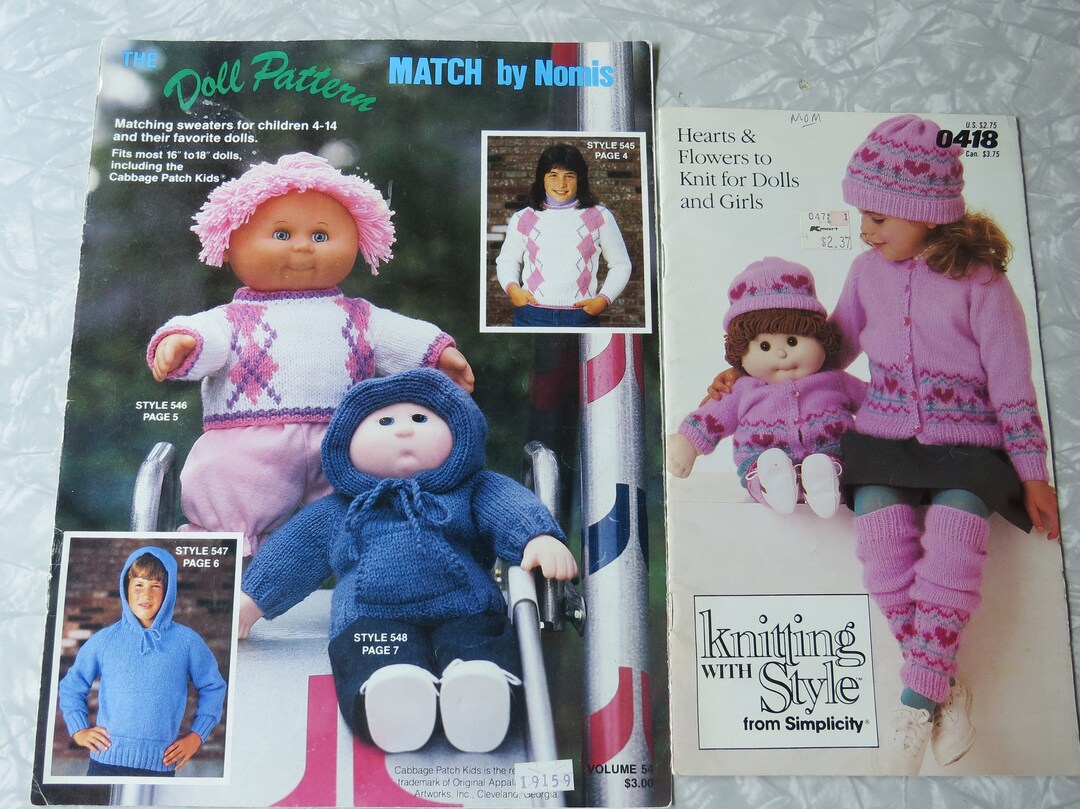 The Doll Pattern MATCH by Nomis 54 & Simplicity 0418 Hearts Flowers ...