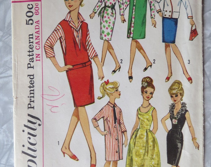 Original Simplicity 5673 Barbie Teen Fashion 11-1/2" Doll Wardrobe ...