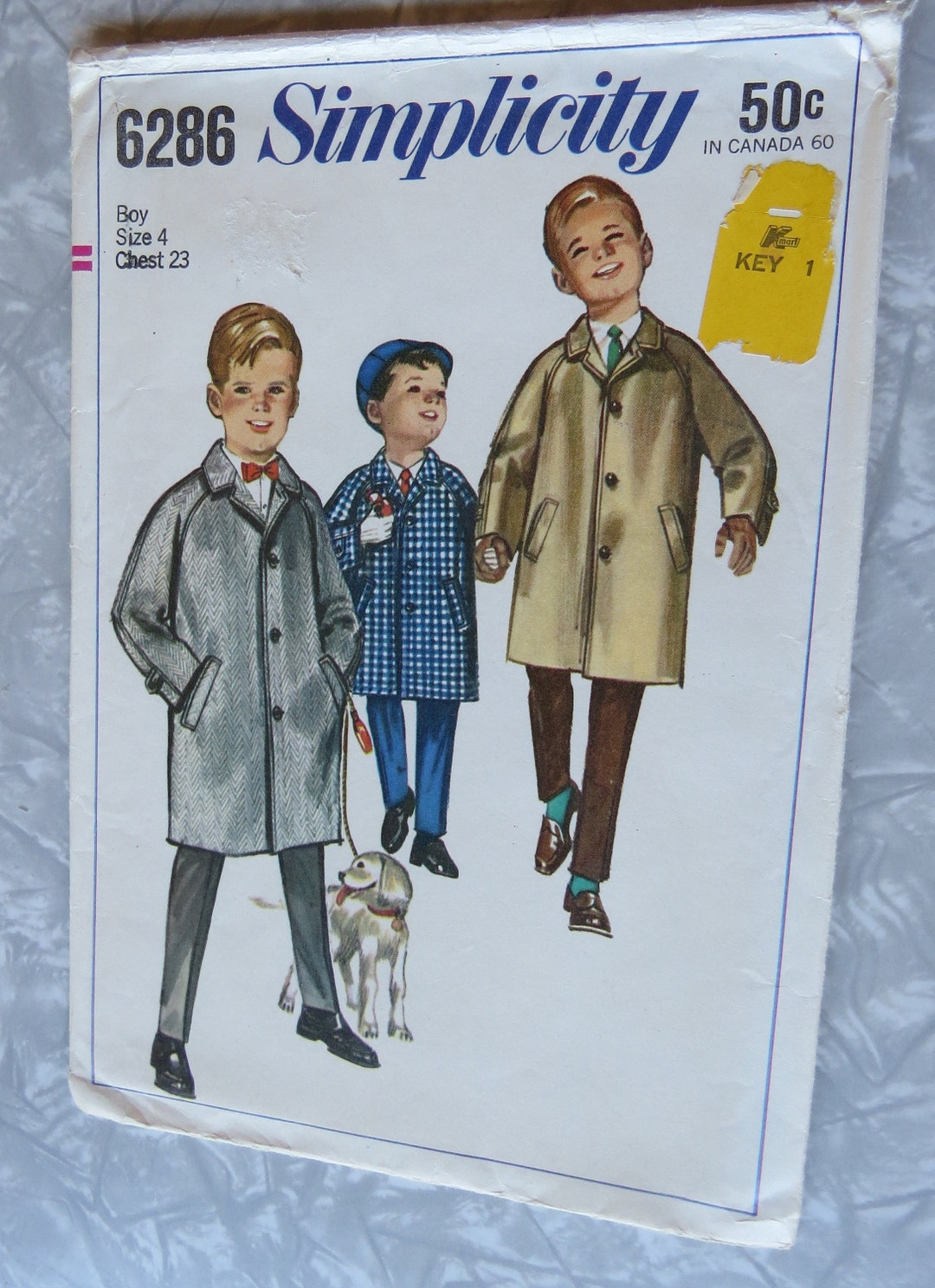 1960s Simplicity 6286 Boys Lined Coat or Overcoat Button Front Classic ...