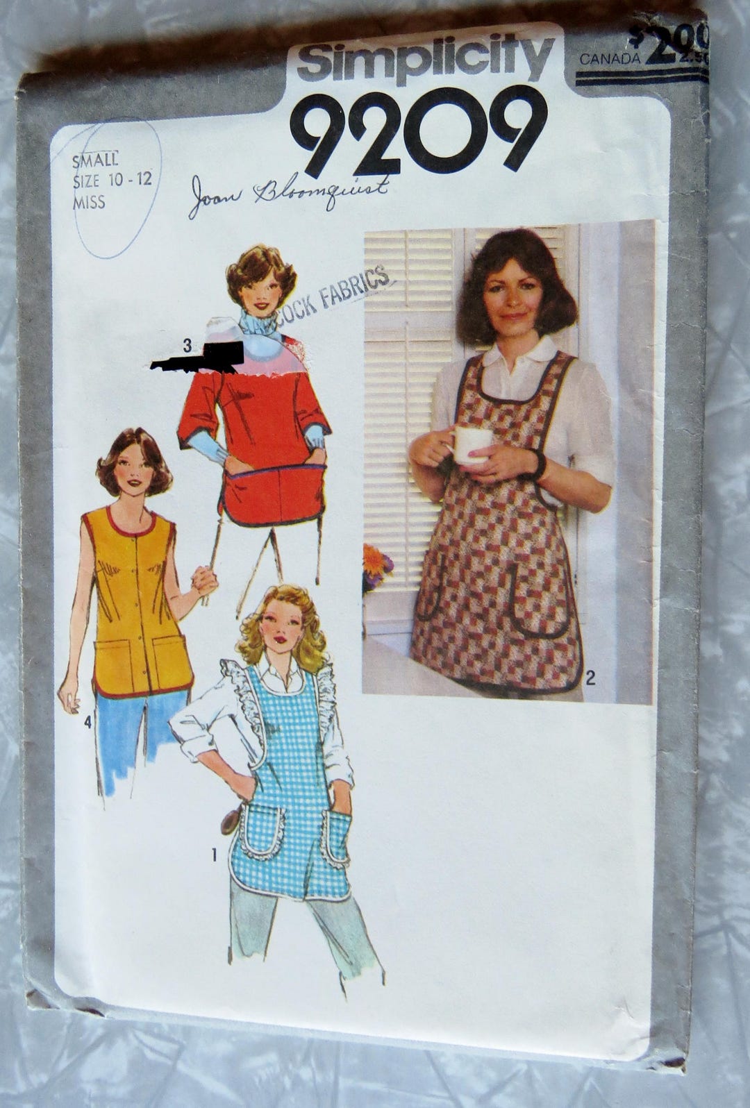 Vintage Simplicity 9209 Set of APRONS, Full, Artist Smock, Cover Up ...