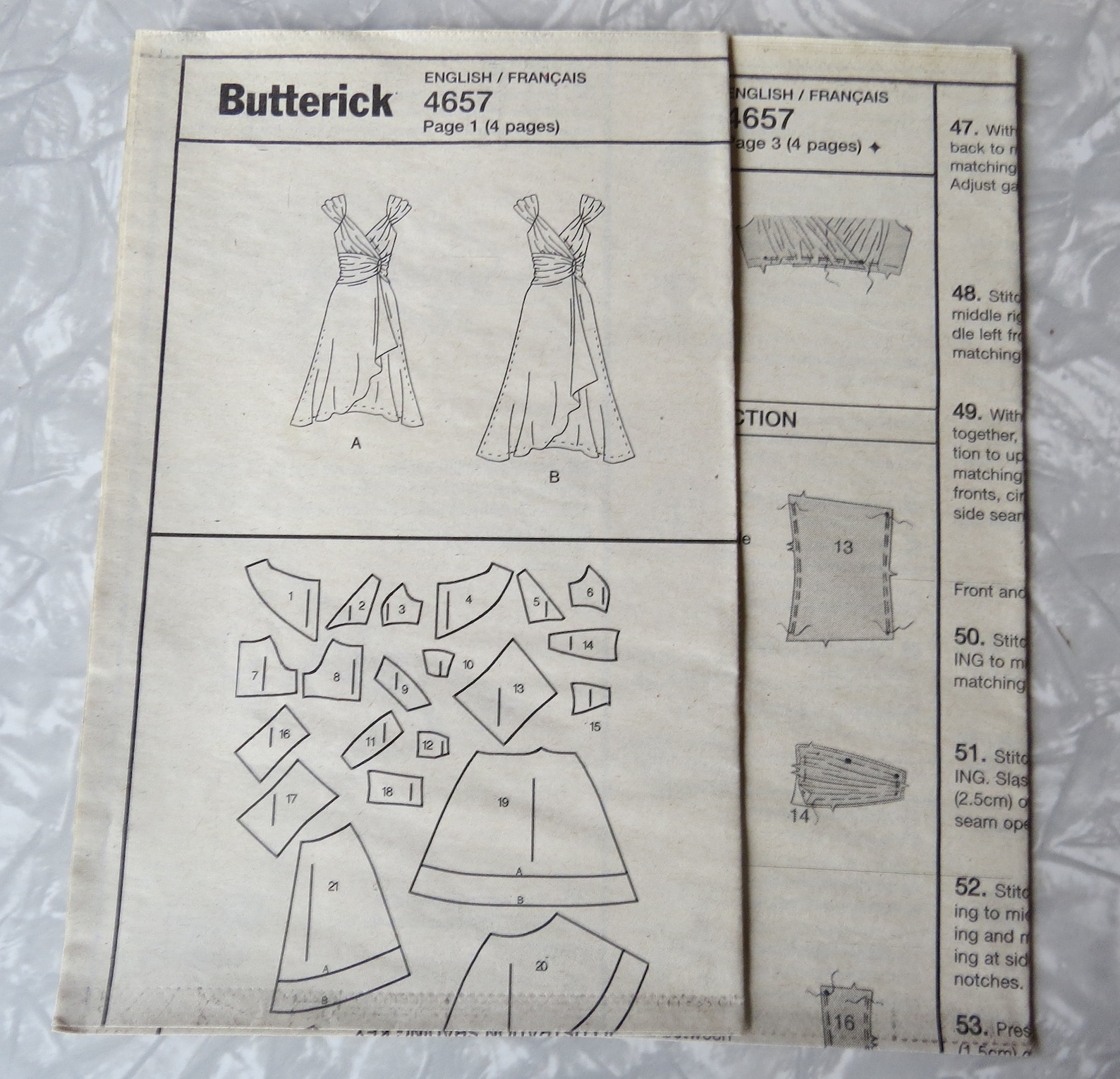 Butterick B4657 Formal Deep Plunge, Wrap Bodice, Shaped Hem, Cocktail ...