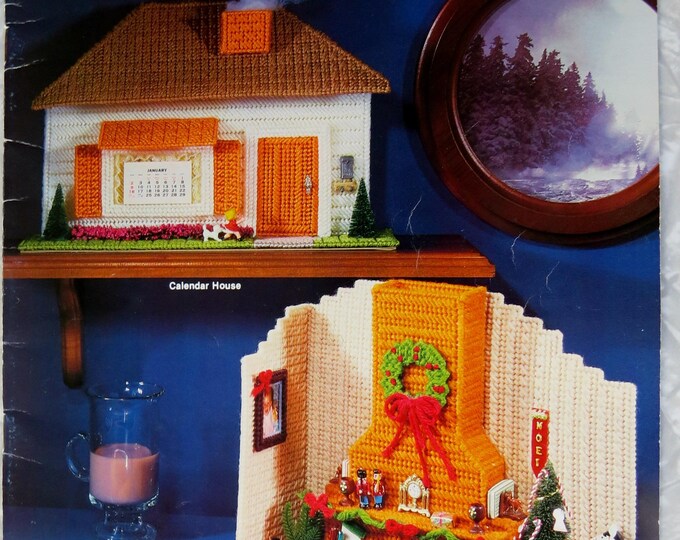 Original HOME STITCHIN' Plastic Canvas Village Booklet 019-12 Church ...