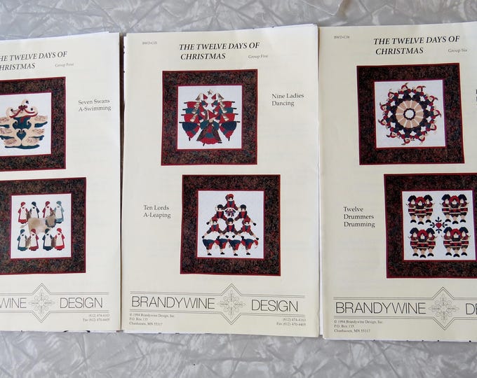 The Twelve Days of Christmas 16" Applique Quilt Blocks, Group Four Five ...