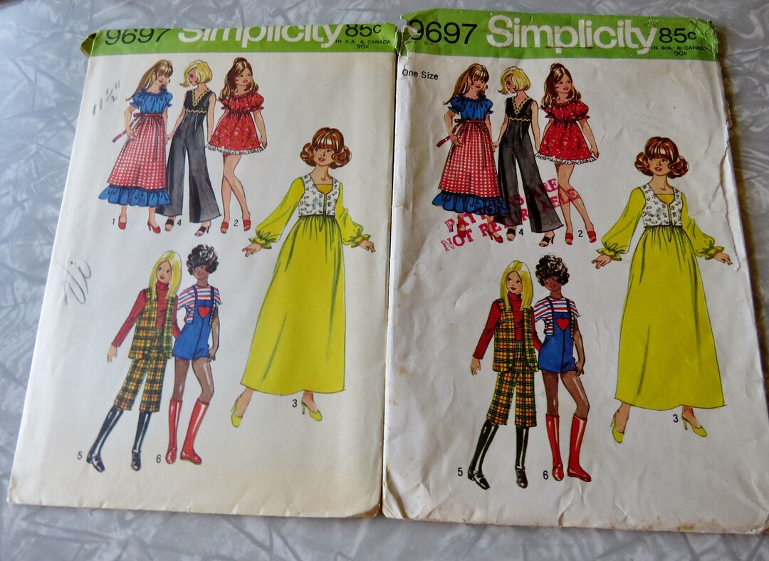Original Simplicity 9697 Clothes 11-1/2 Fashion Doll Barbie: Peasant ...