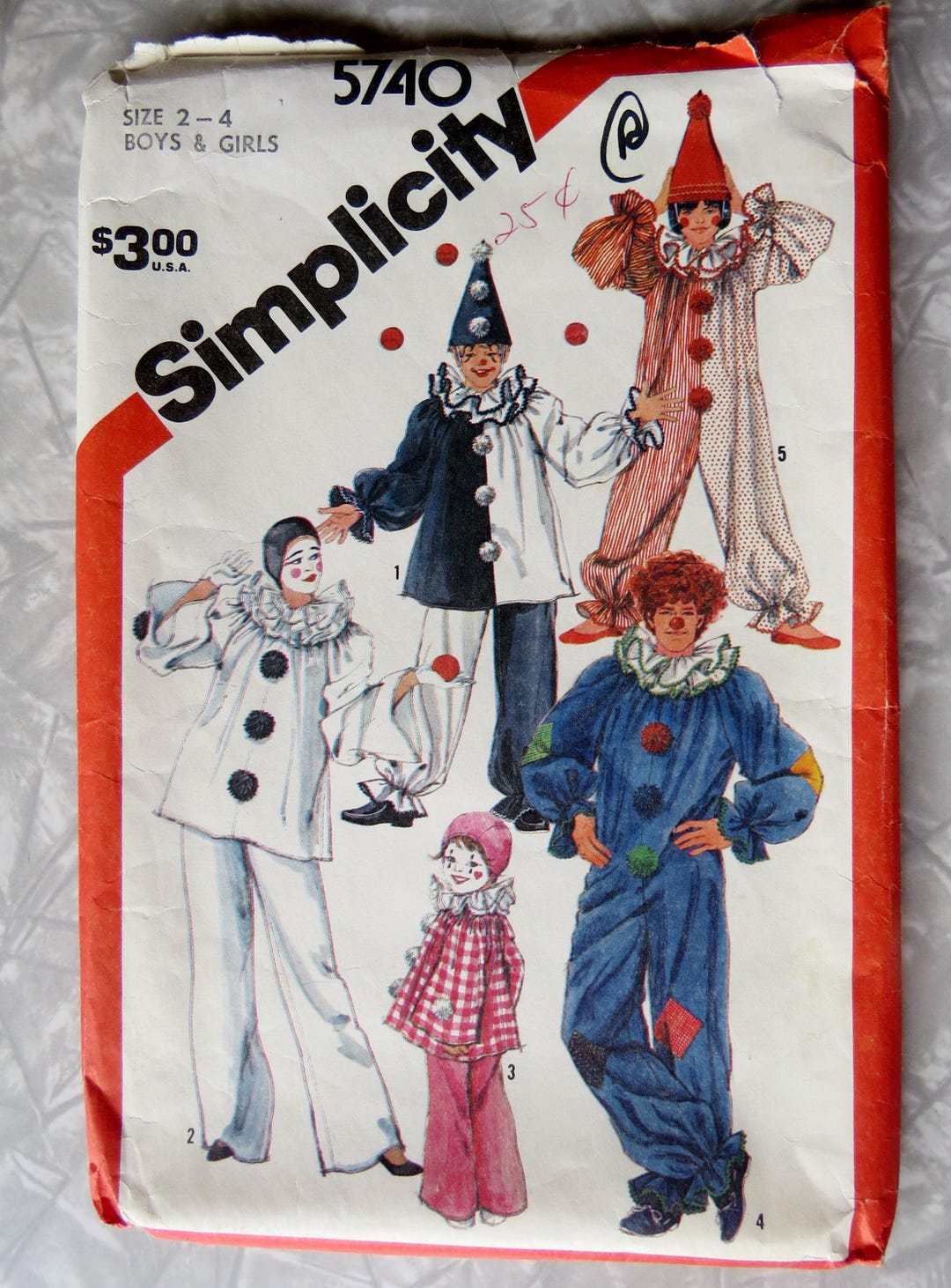 Simplicity 5740 Halloween Costumes Boy Girl Sz 2-4 Happy Funny Clown or ...