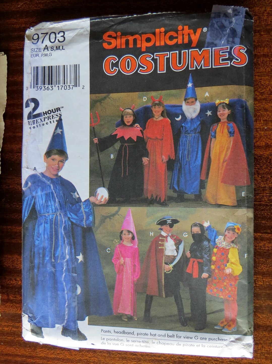Simplicity Costume 9703 Wizard Pirate Devil Clown Fairy Princess Ninja ...
