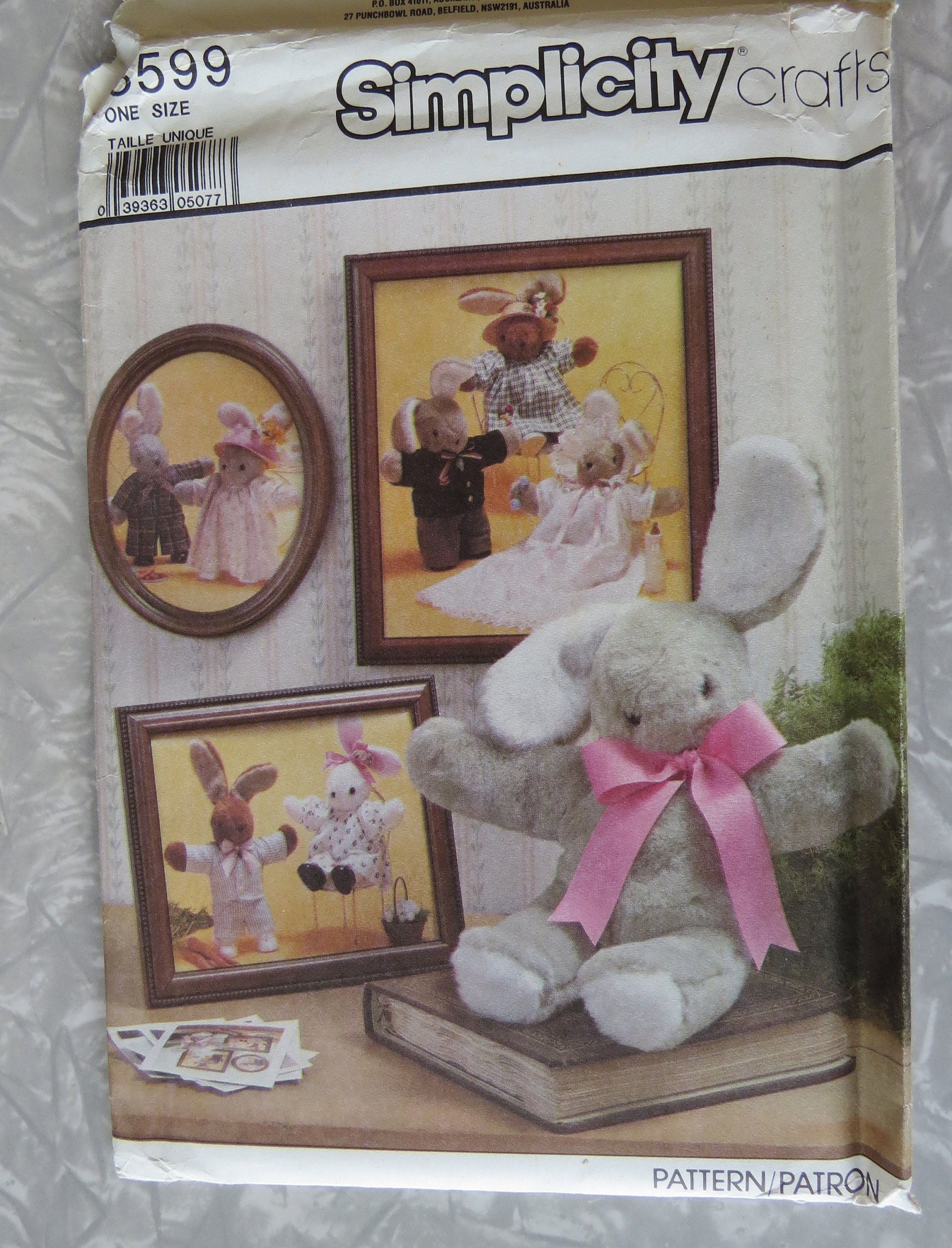 Simplicity Crafts 8599 Sewing Pattern Stuffed Bunny easter | Etsy