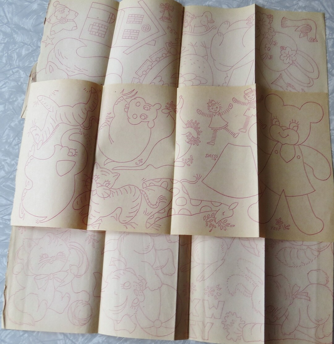 Vintage Iron on Transfers- Cats Dogs Bunnies Squirrel Jungle Animals ...