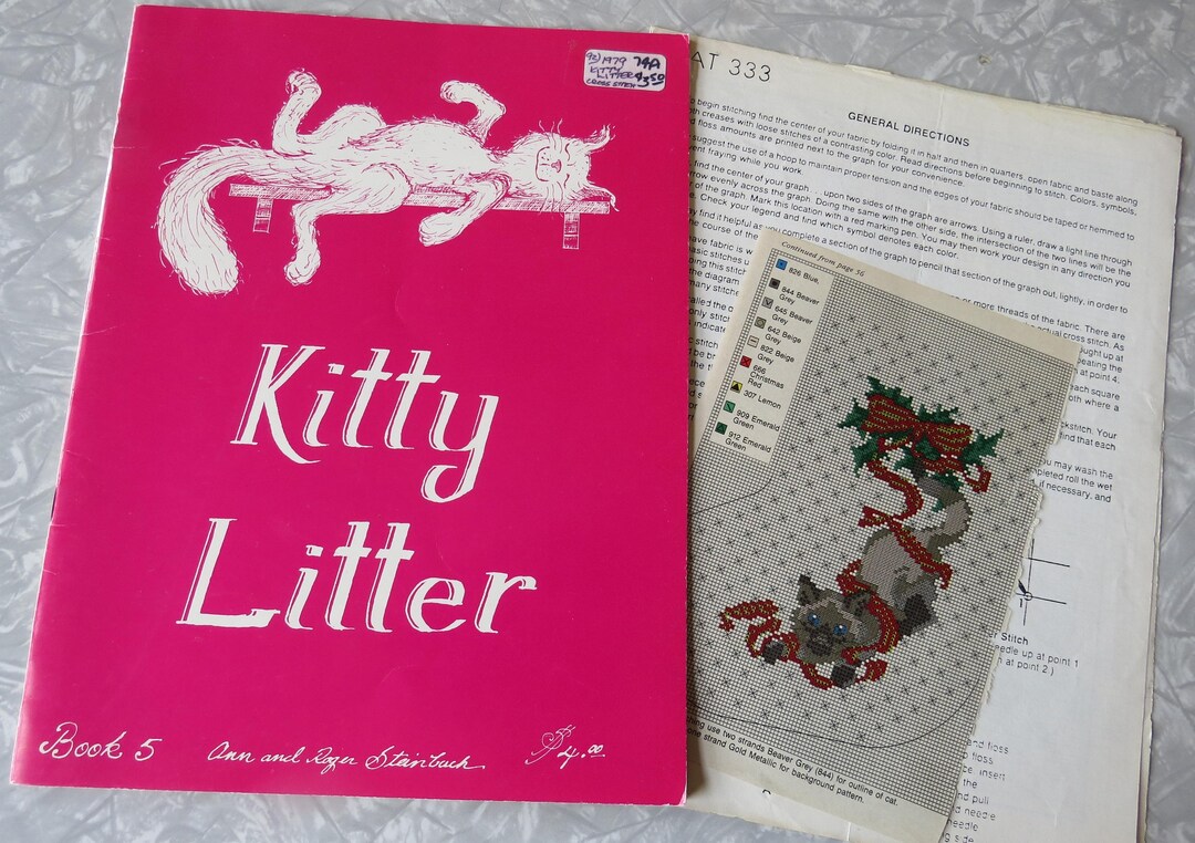 KITTY LITTER Book 5, Cross Stitch Chart Patterns Designs Ann Steinbach ...