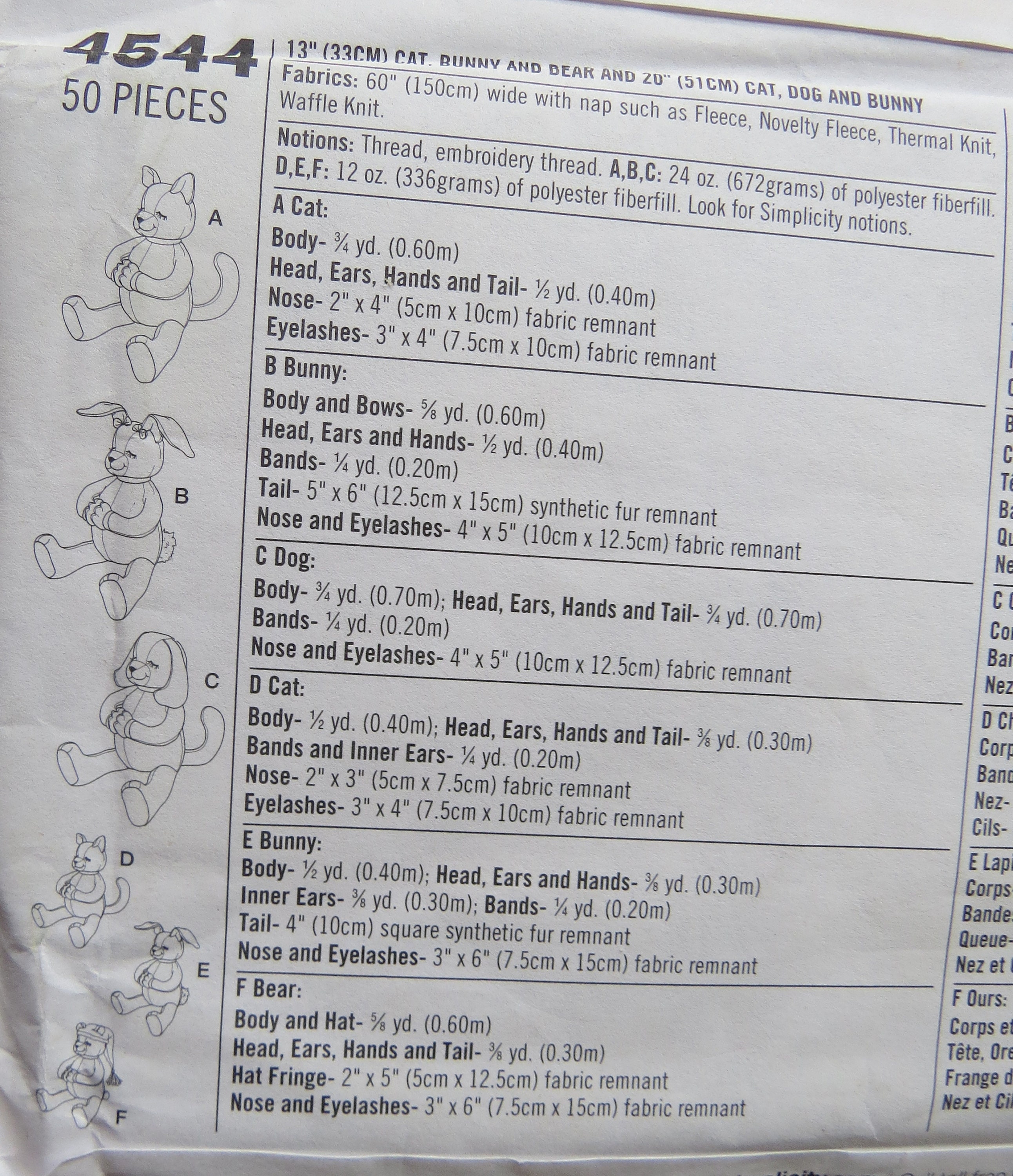 Child's Animal Pillows Simplicity 4547 or 4544 Stuffed Toy Animals 13 ...