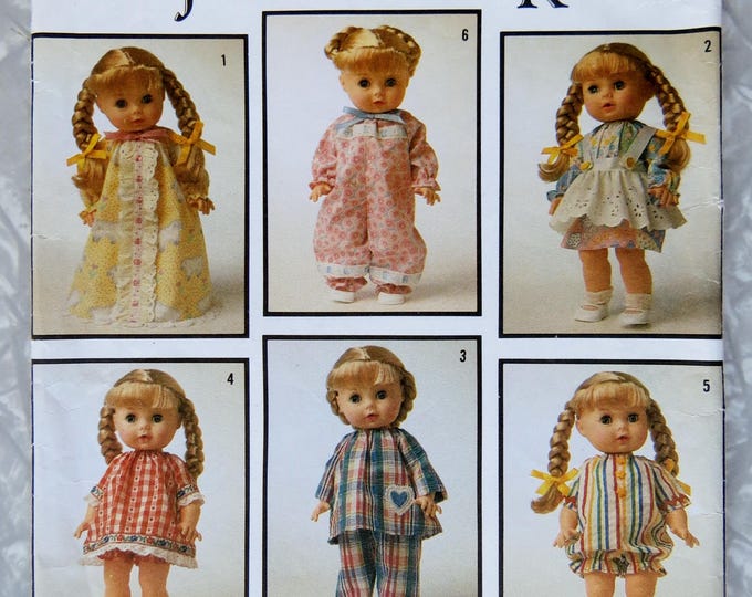 Simplicity 7207 Abbie's Jiffy Six Pack Doll Clothes Size 13- 15 ...
