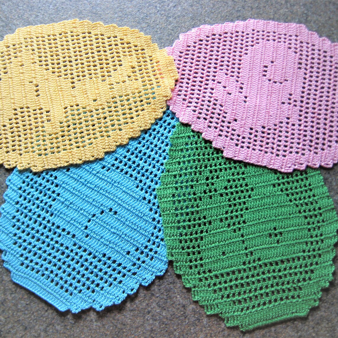 Bunny Easter Coaster Crochet Pattern Easter Doily - Etsy